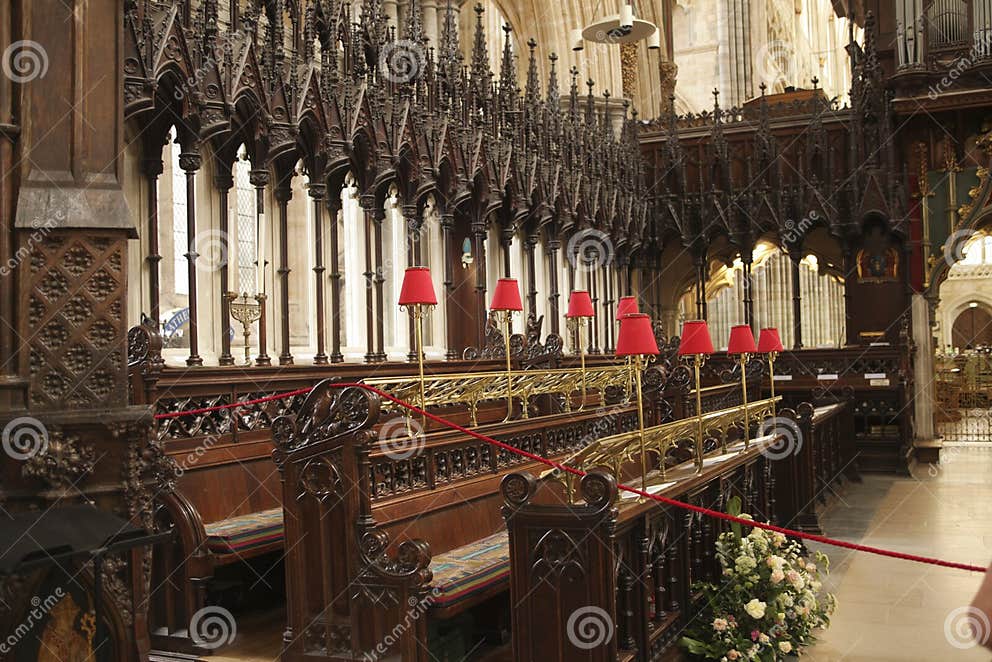 Inside the Exeter Cathedral Editorial Stock Image - Image of brown ...