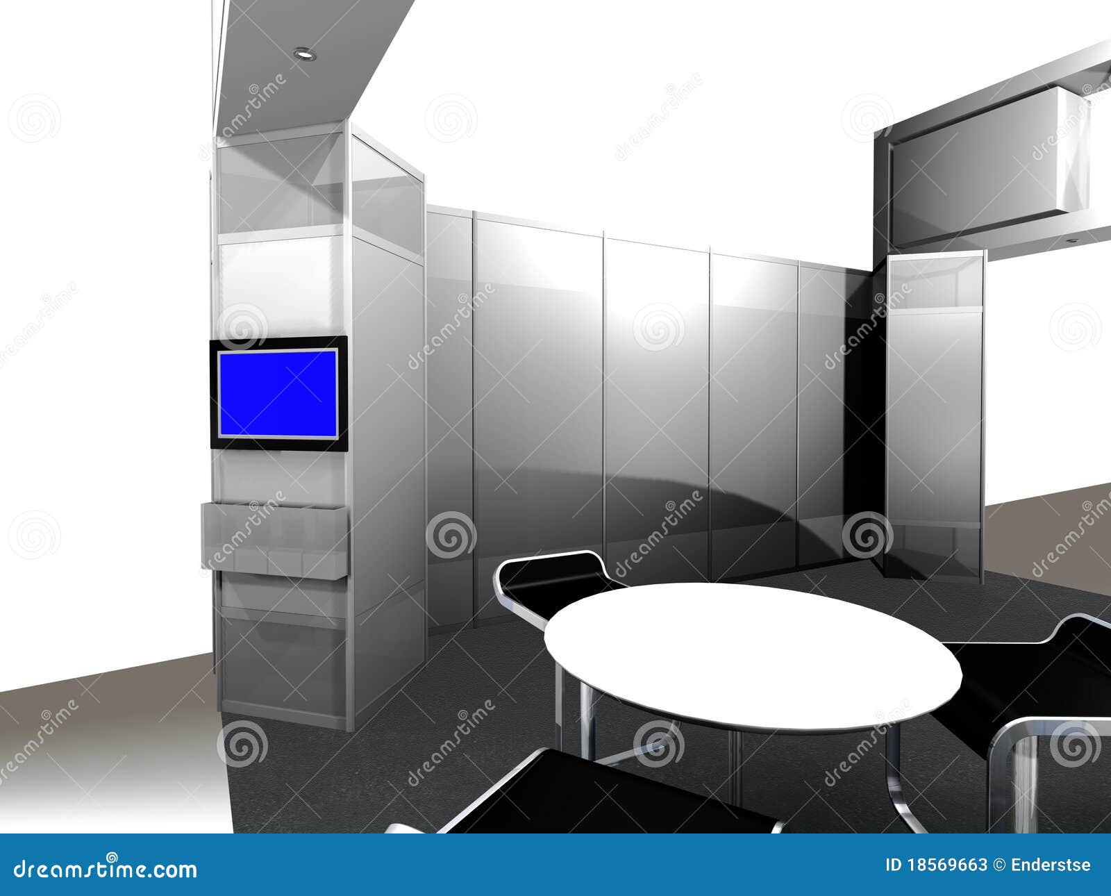 Inside of an Exhibition Booth Stock Illustration - Illustration of ...