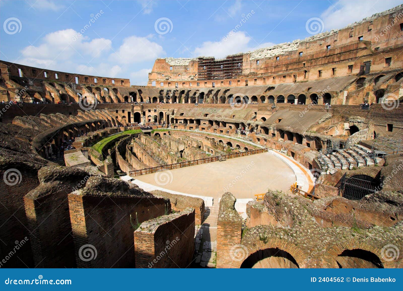 Famous Colosseum Amphitheater Seen From Above In The Center Of Rome ...