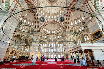 Inside the Fatih Mosque in Istanbul, Turkey Editorial Image - Image of ...