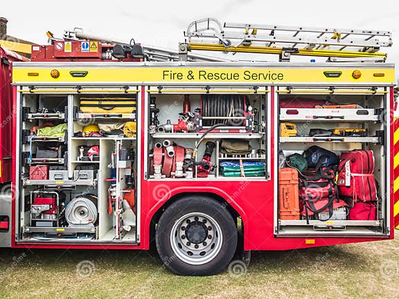 Inside the Fire Engine, Fire Truck Stock Image - Image of equipment ...