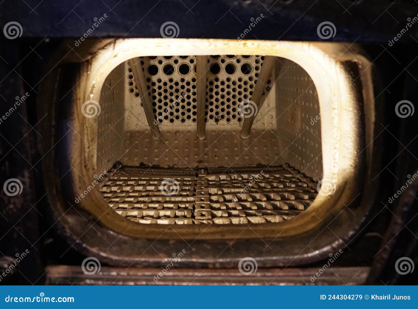 The Inside of a Firebox, the Empty Coal Burning Steam Locomotive Stock ...