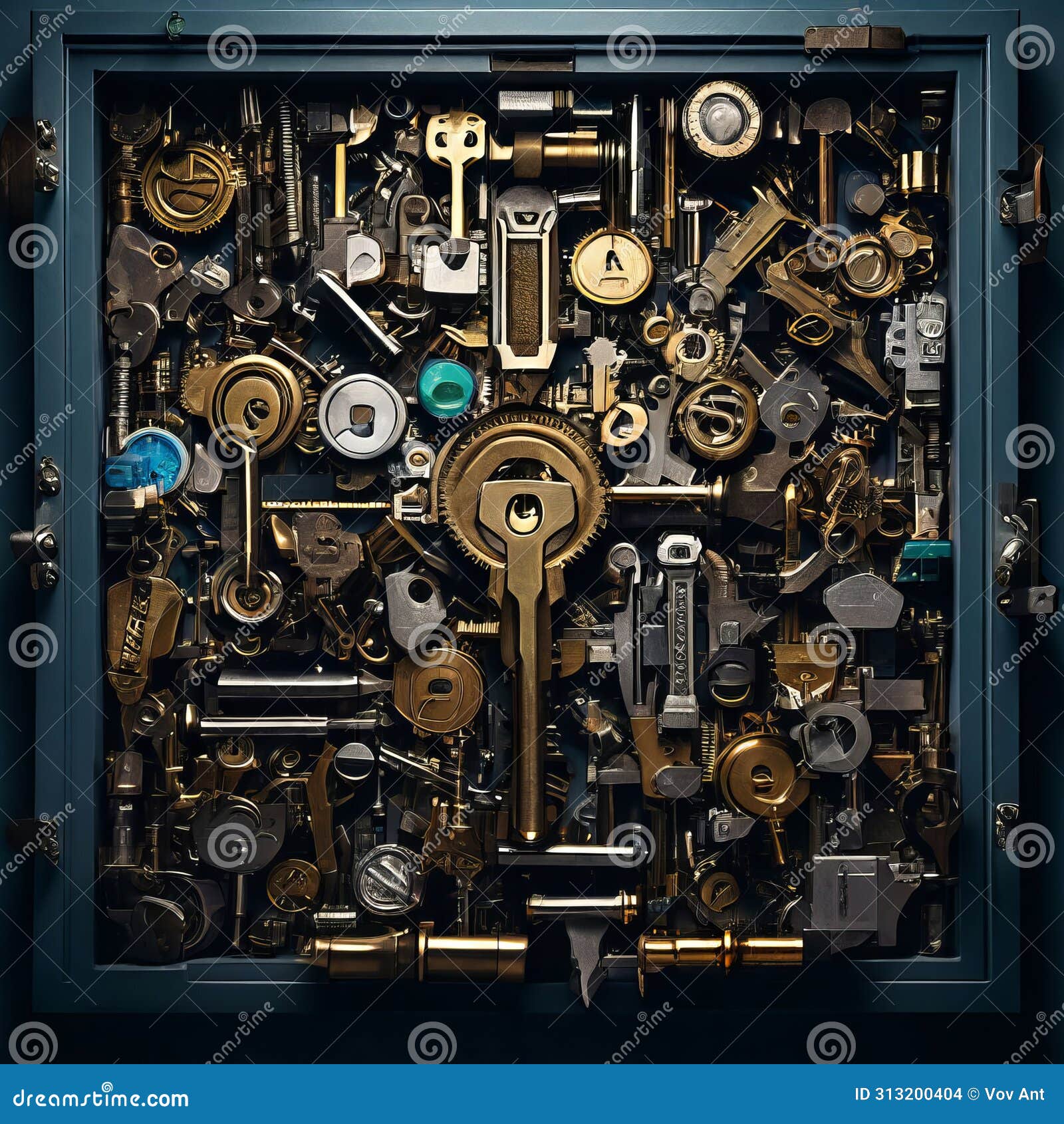 Inside a flat various keys stock illustration. Illustration of filled ...