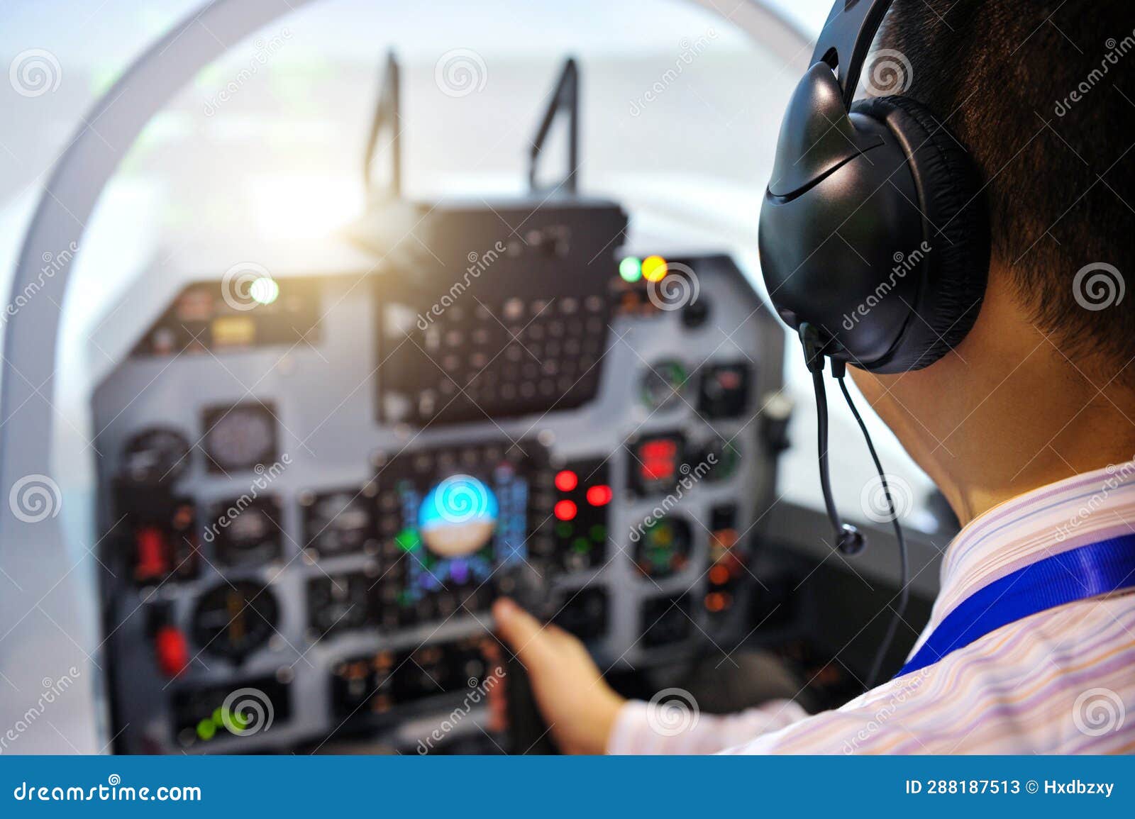 The Flight Deck during Take-off Stock Image - Image of fixing, earpiece ...
