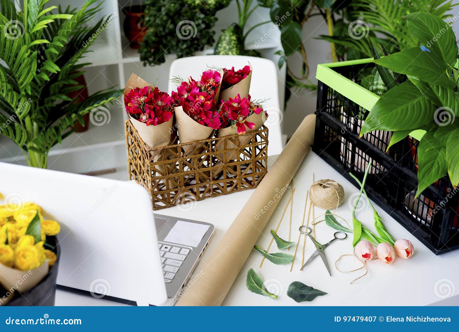 Inside a florist shop stock image. Image of gardening - 97479407