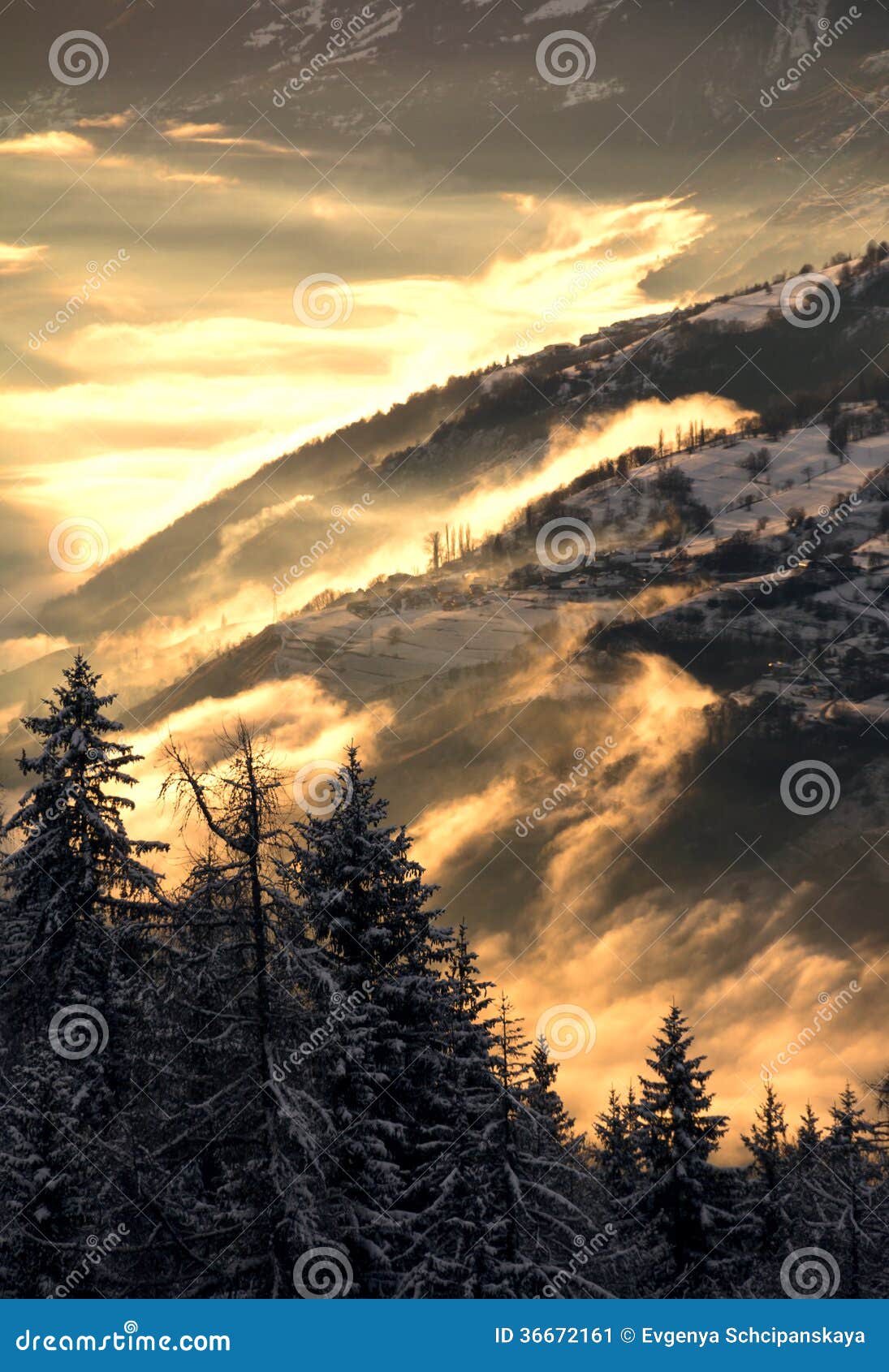 Inside the fog stock image. Image of alps, travel, snow - 36672161