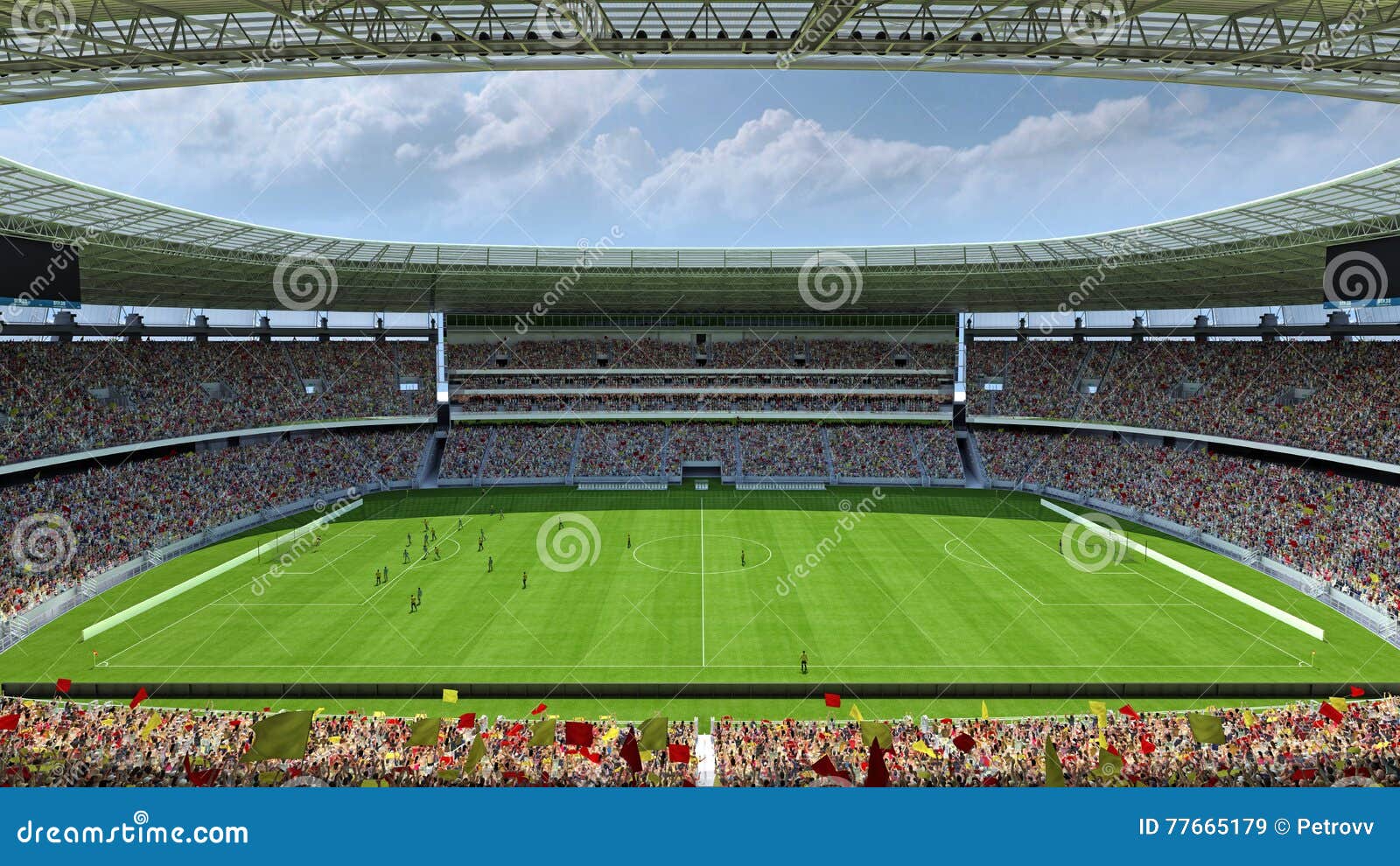 Inside the Football Stadium 3d Rendering Stock Illustration ...