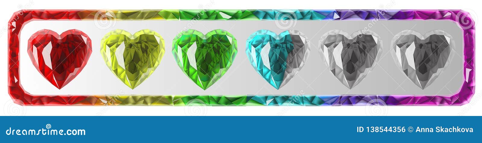 The Inside of the Frame, are Colorful Hearts Stock Vector ...