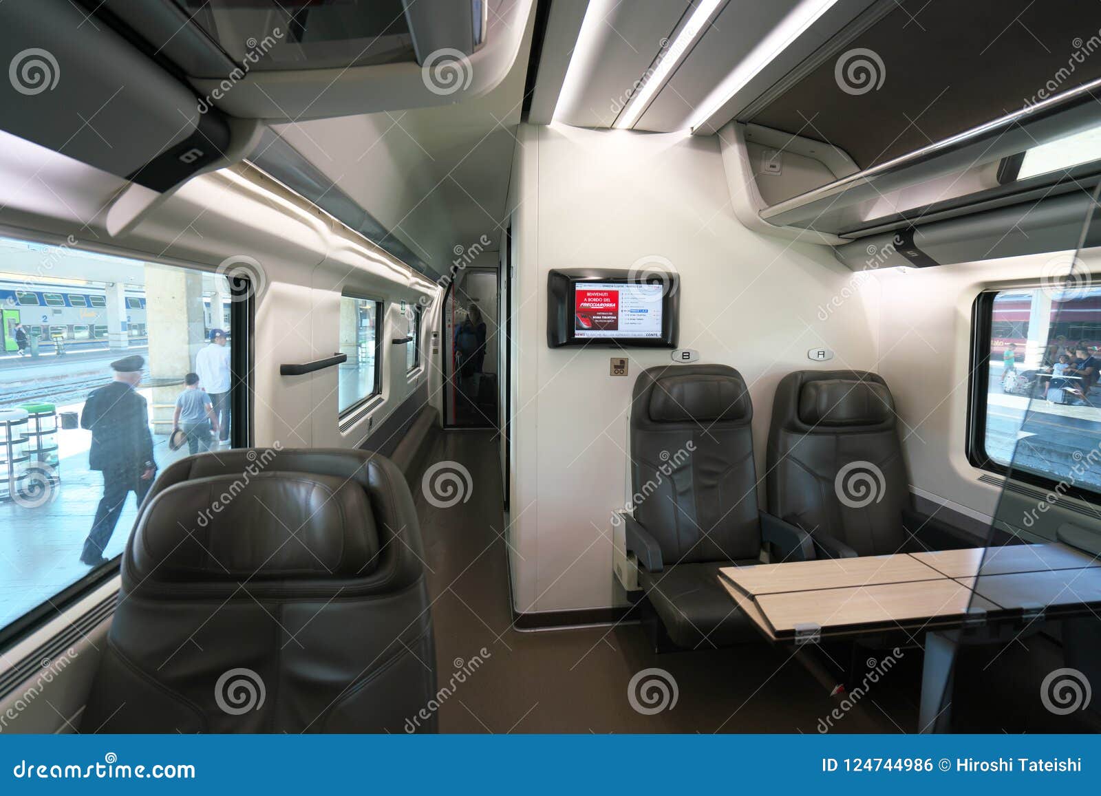 Inside of Frecciarossa, Italy Editorial Photo - Image of table ...