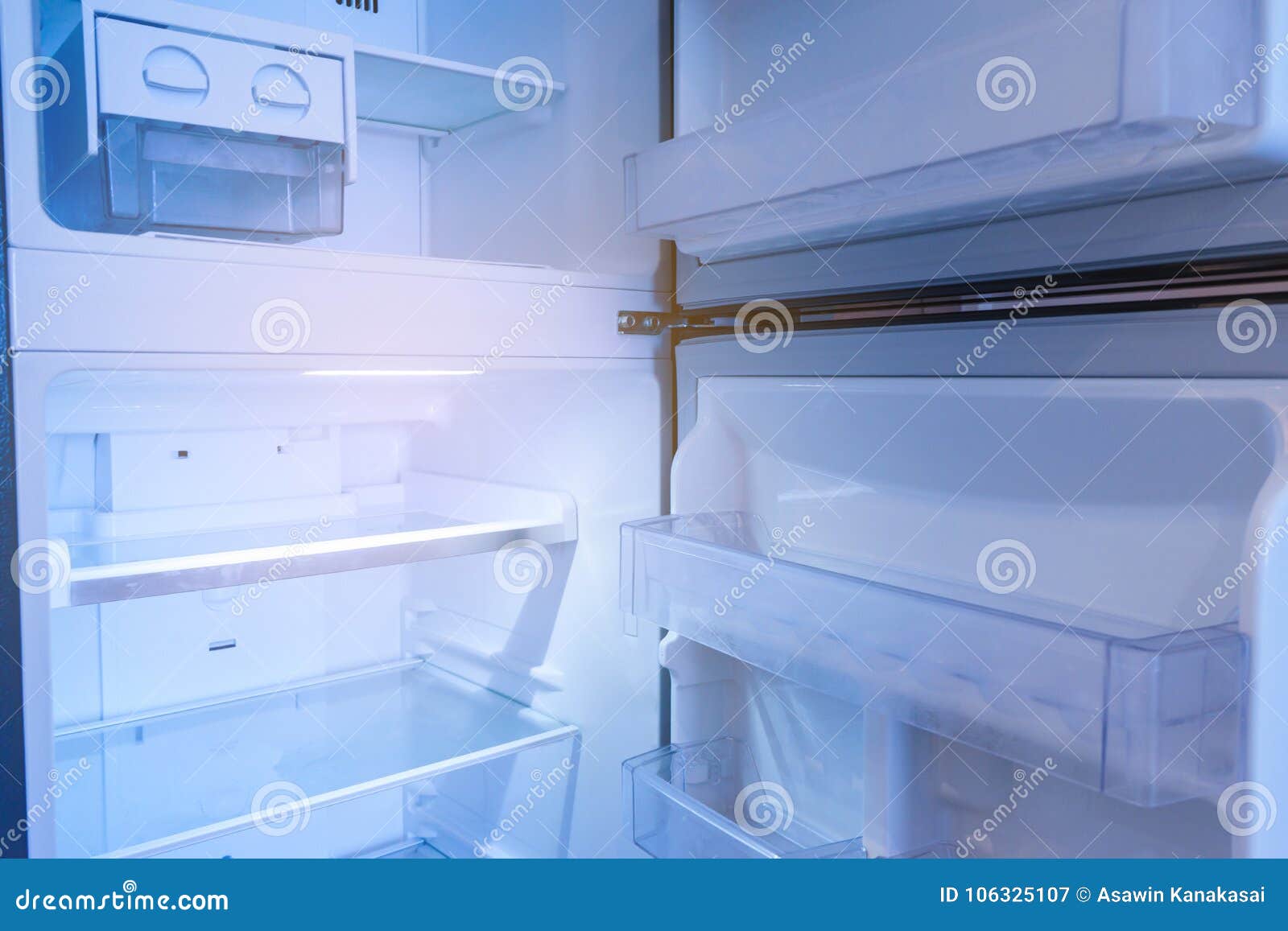 Inside Refrigerator on Empty Stock Image - Image of background, fridge ...