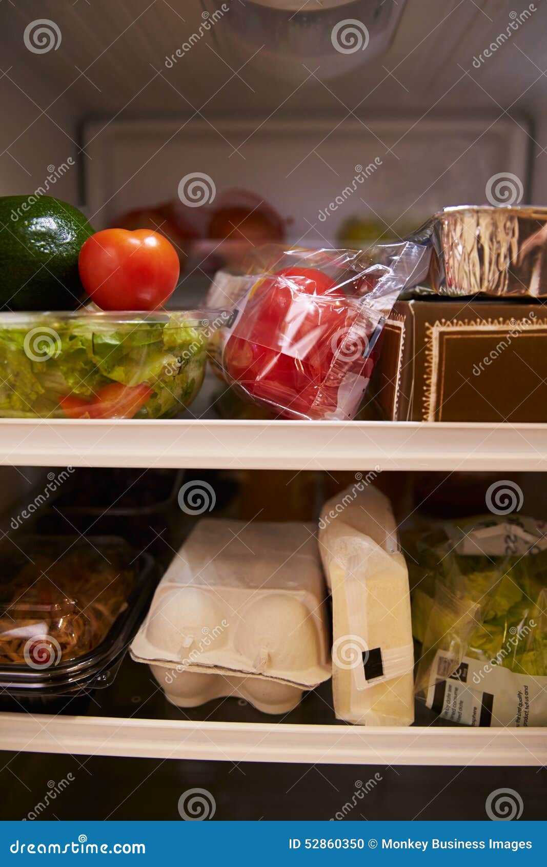 Inside of Fridge Filled with Food Stock Photo - Image of full ...