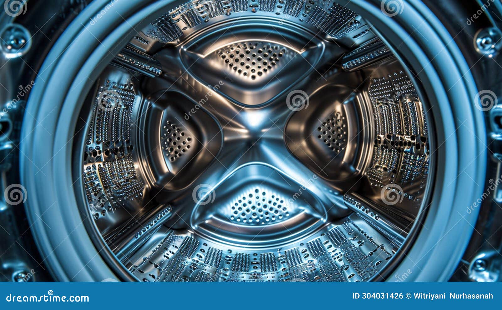 Inside the Front Load Washing Machine Drum. Ai Generative Stock Photo ...