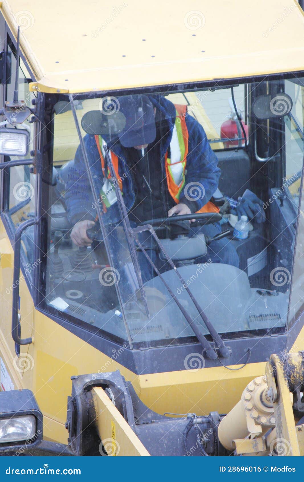 Inside a Front Loaders Cab stock photo. Image of machinery - 28696016