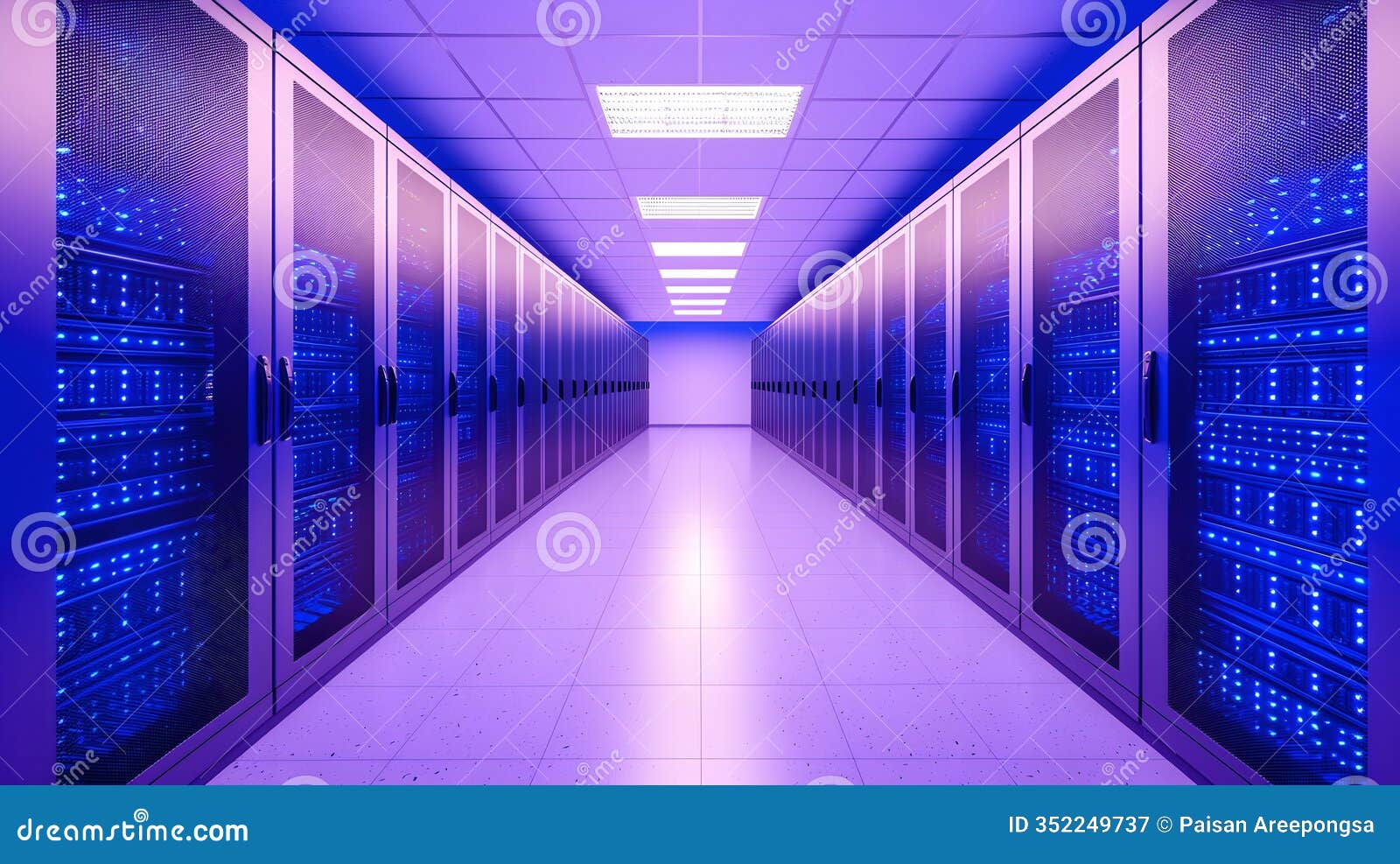 Inside a Futuristic Data Center: Exploring the Glowing AI-Controlled ...