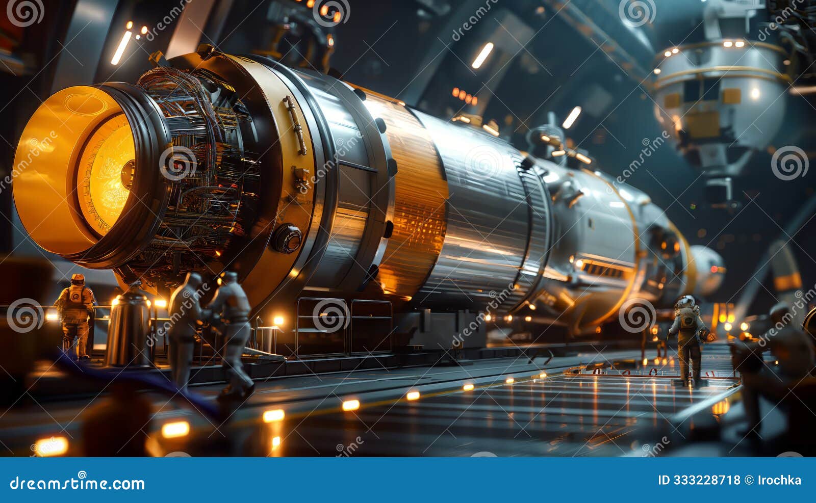 A Futuristic Rocket Launches Into Deep Space With Vibrant Flames ...