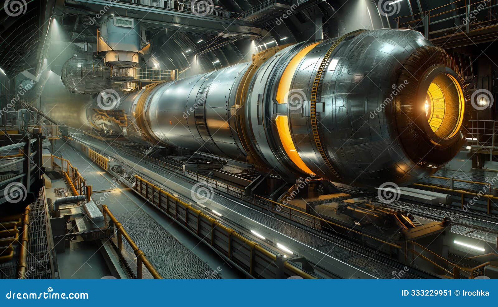 A Futuristic Rocket Launches Into Deep Space With Vibrant Flames ...