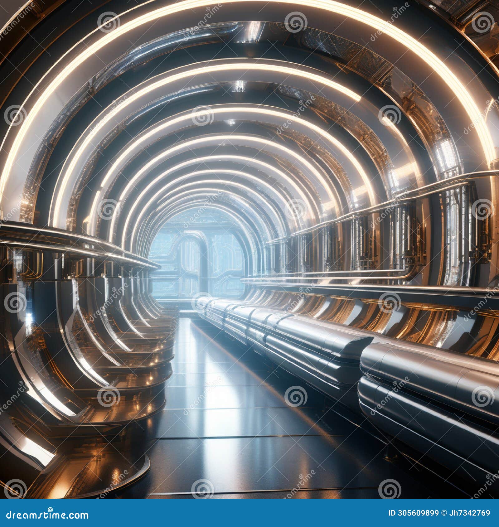 Inside a Futuristic Tunnel for Hyperloop Capsules Created with ...