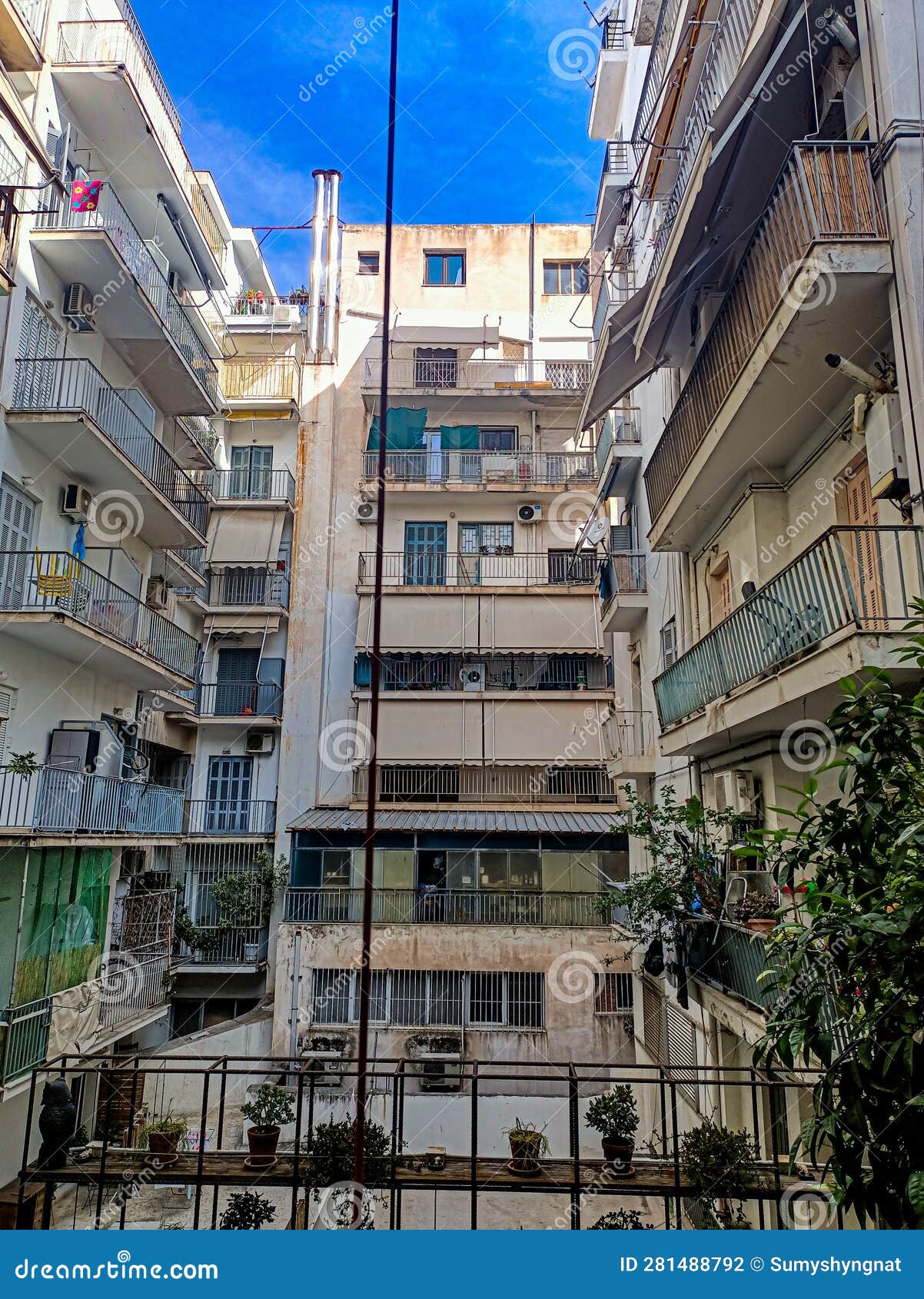 Inside of a Generic Backyard in Athens, Greece Stock Photo - Image of ...