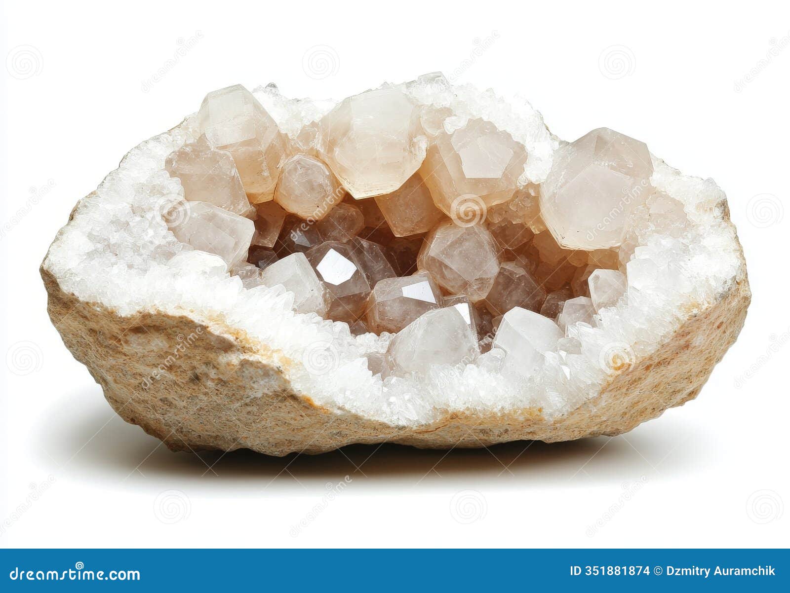 The Inside of a Geode Showcases Its Beautiful Crystal Structures. Stock ...