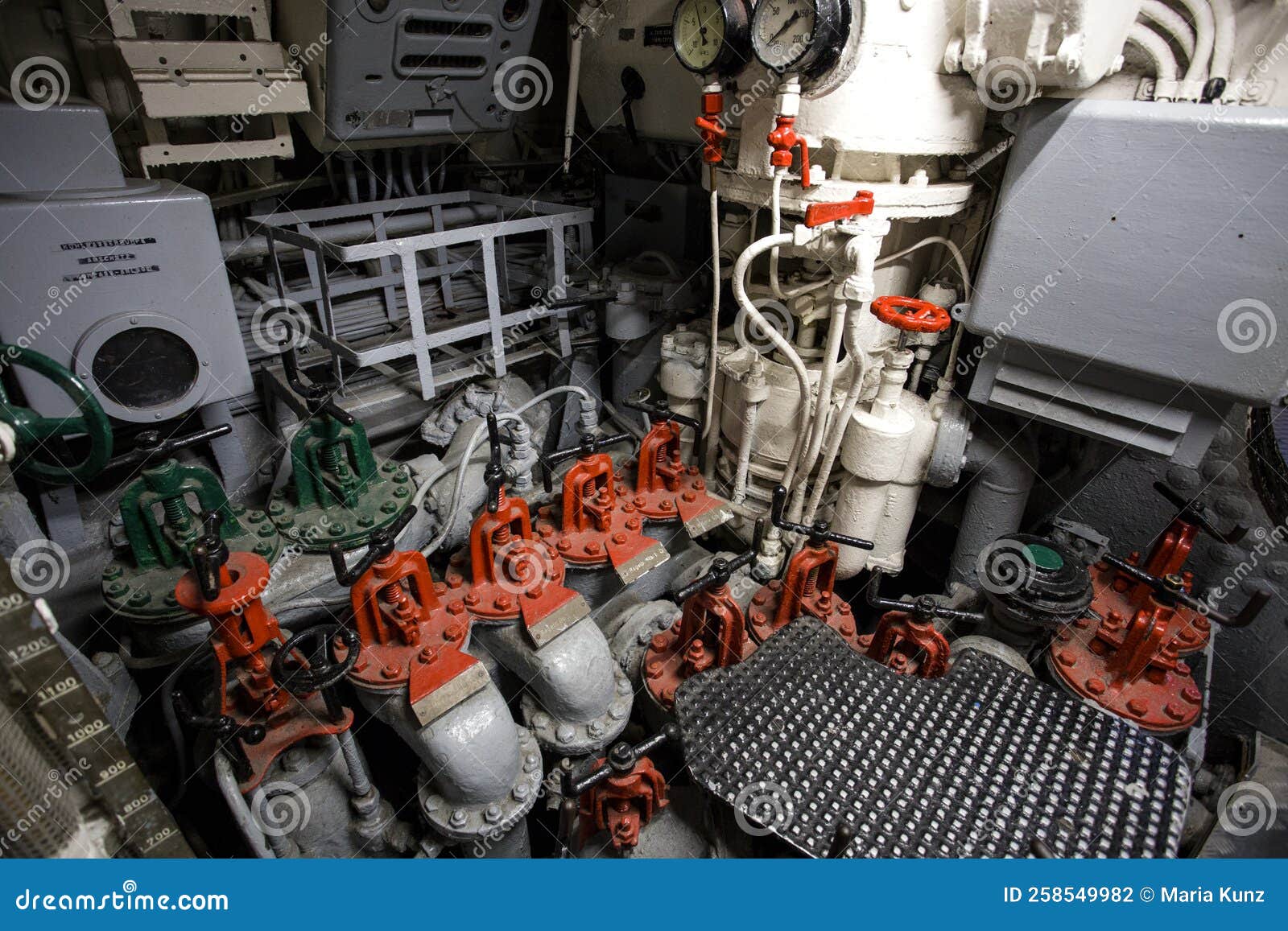 Inside a German submarine stock photo. Image of boat - 258549982
