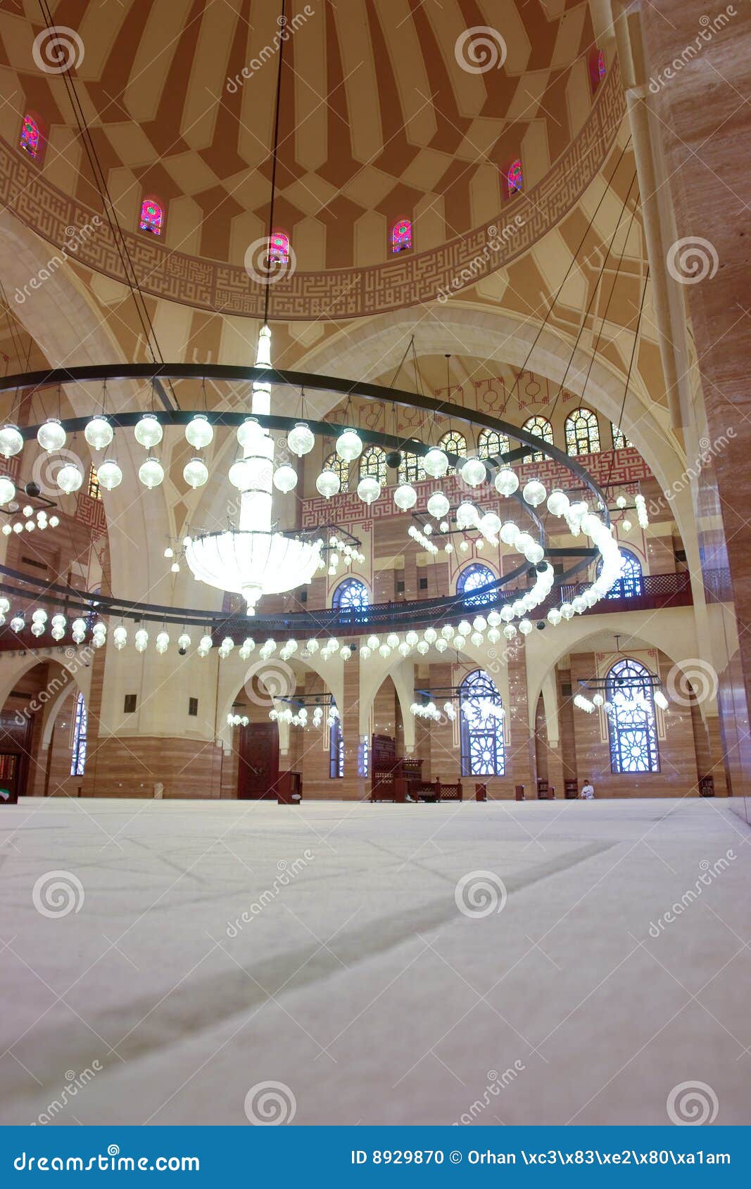 Inside of Grand Mosque in Bahrain Stock Photo - Image of drawing ...