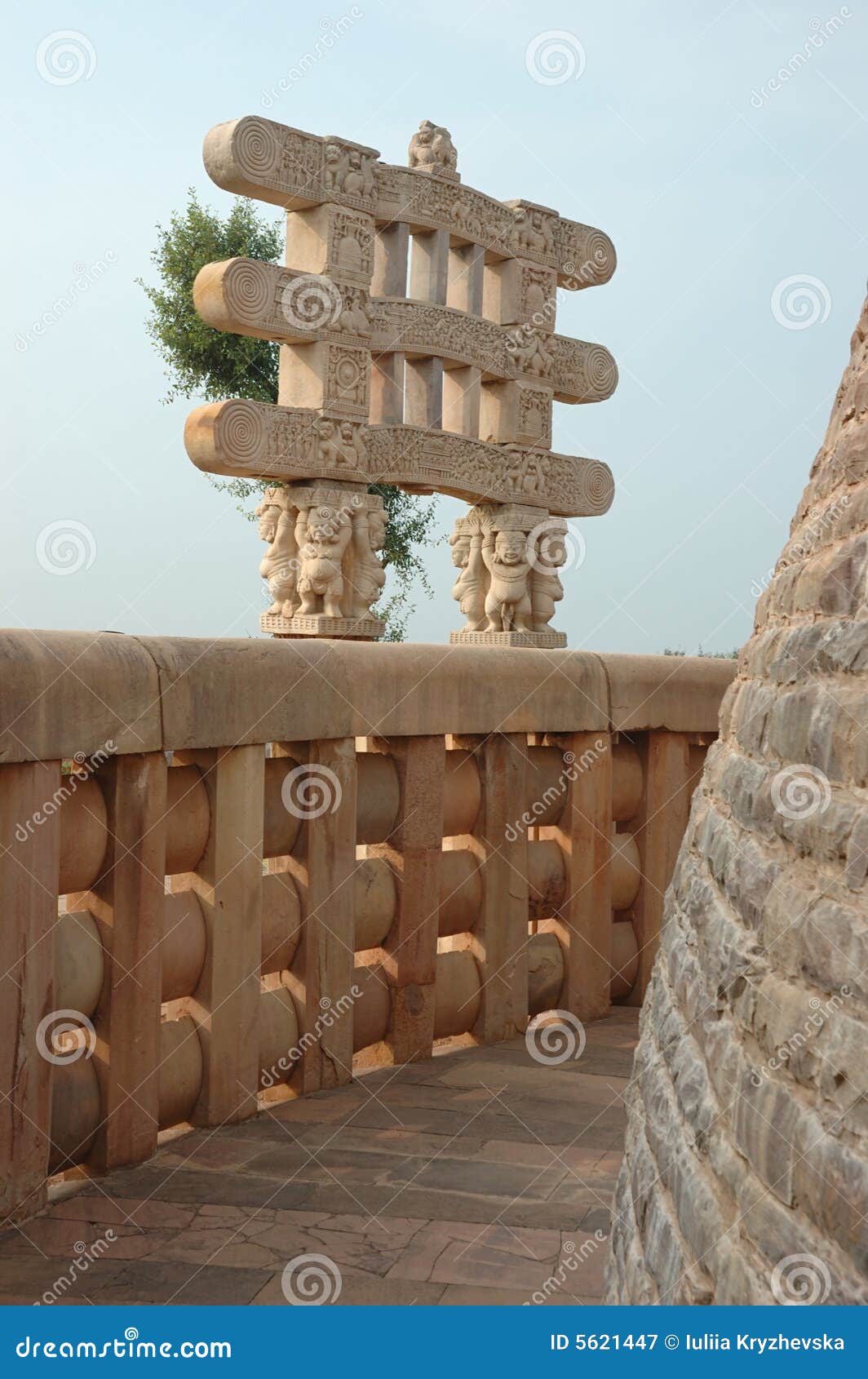 Inside Great Stupa at Sanchi,India Stock Image - Image of stone ...