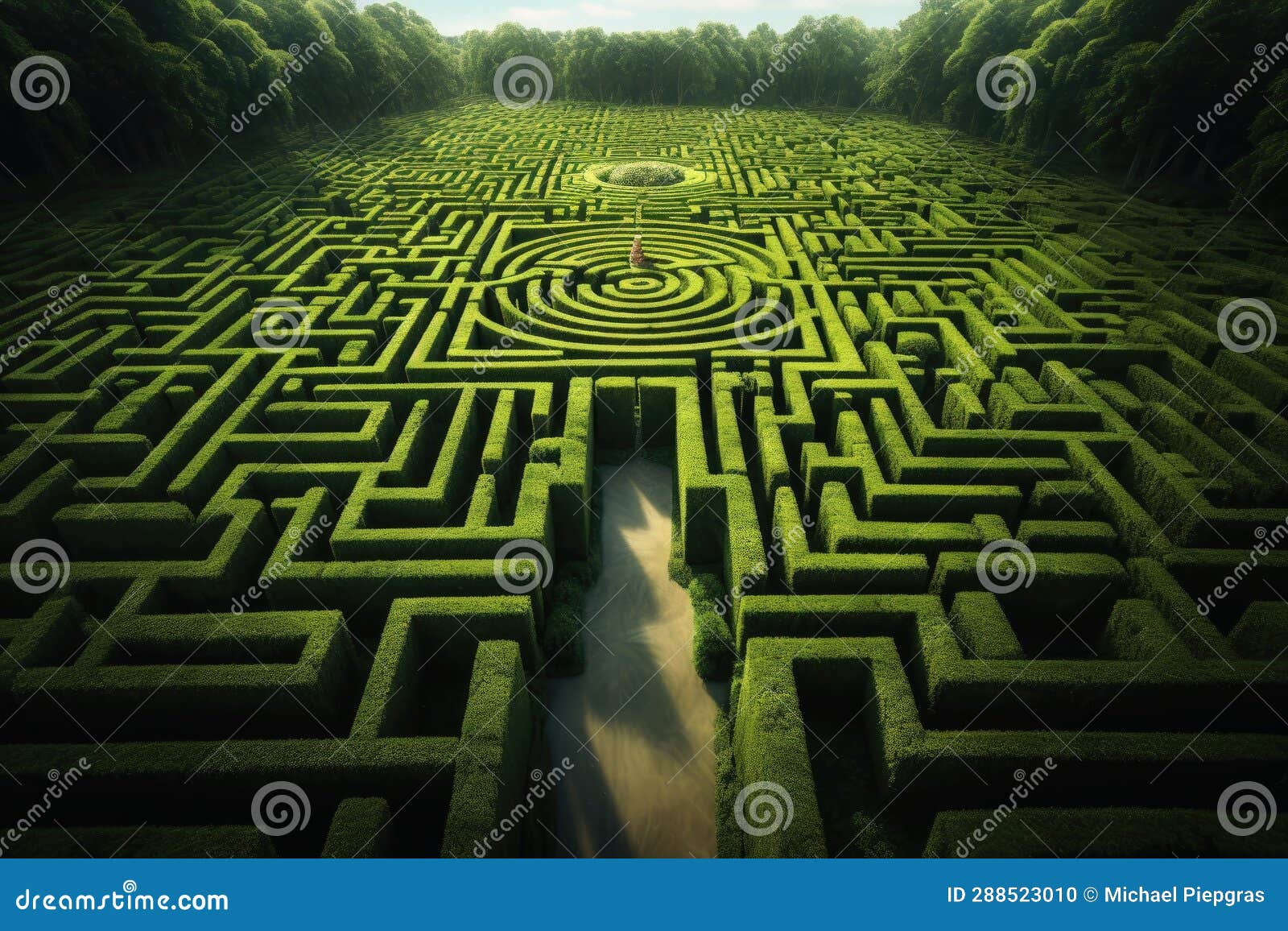 Inside a Green Maze Aerial View Stock Photo - Image of inside, maze ...