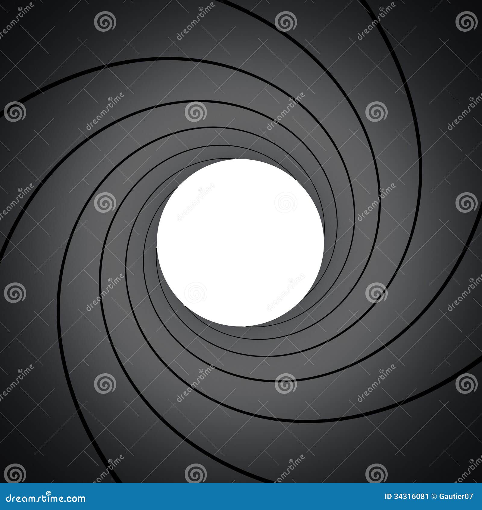 Inside gun barrel stock illustration. Illustration of black - 34316081