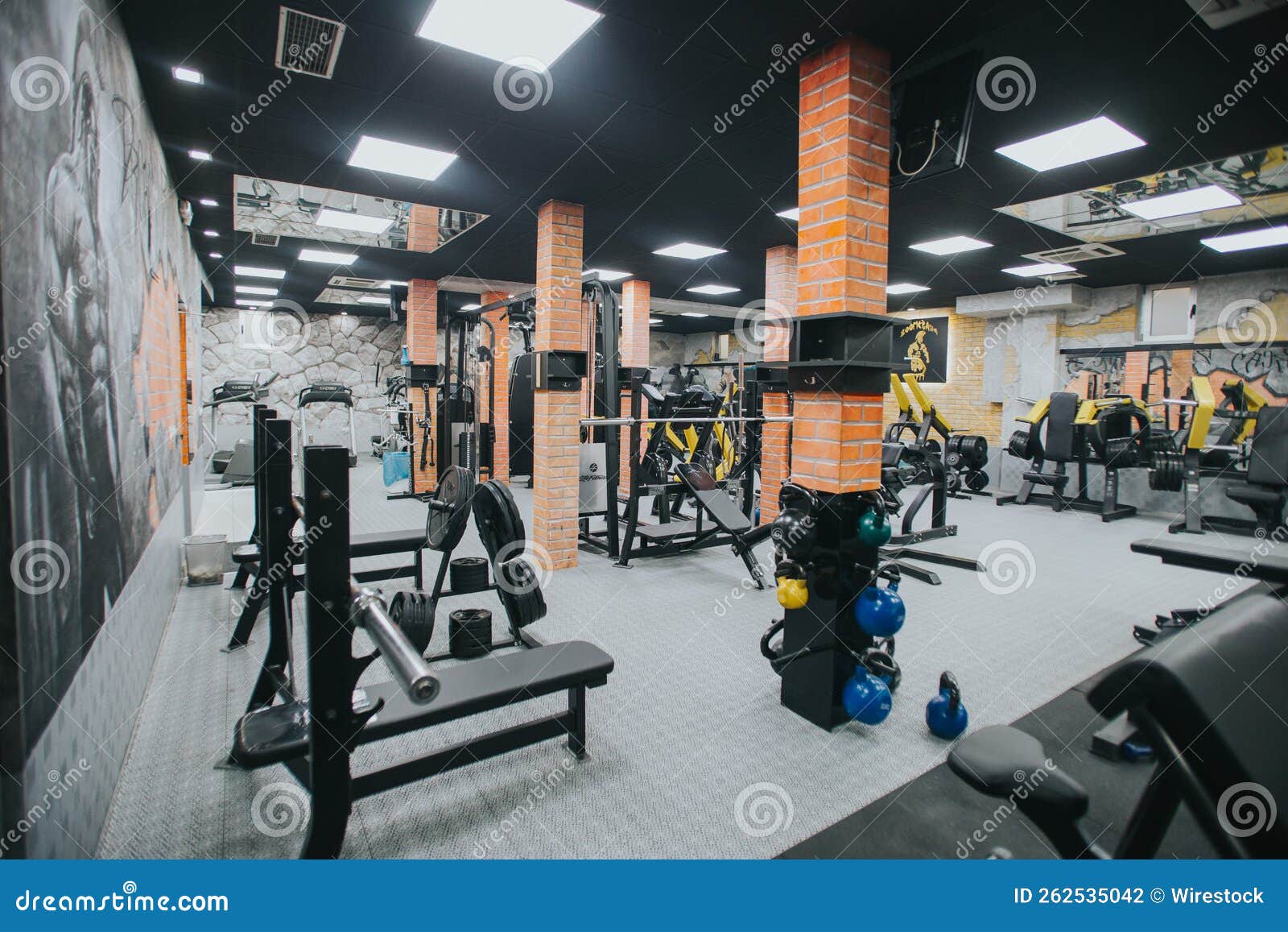 Inside a gym facility editorial photography. Image of steel - 262535042