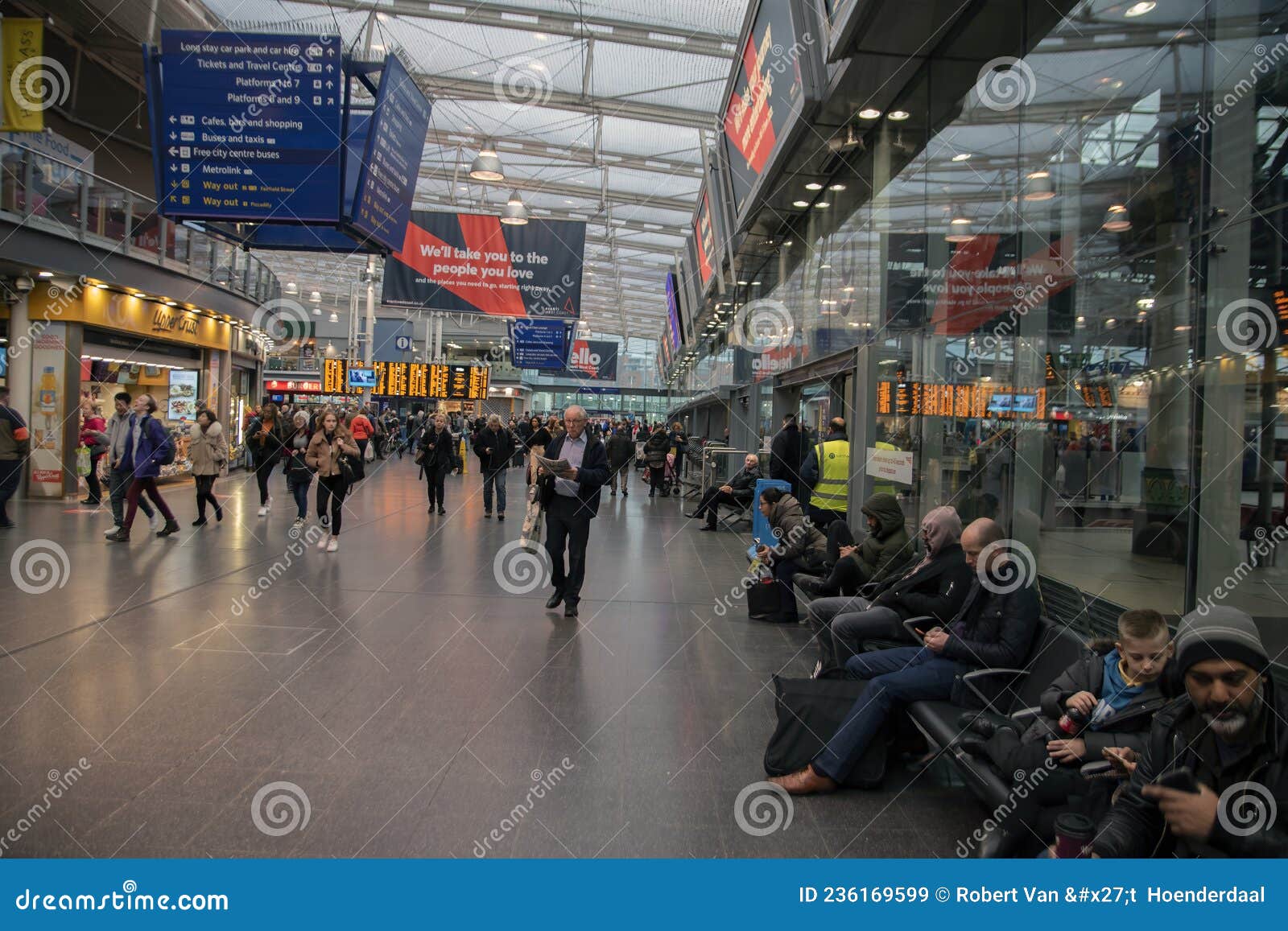 Inside the Hall of the Piccadilly Train Station at Manchester England 7 ...
