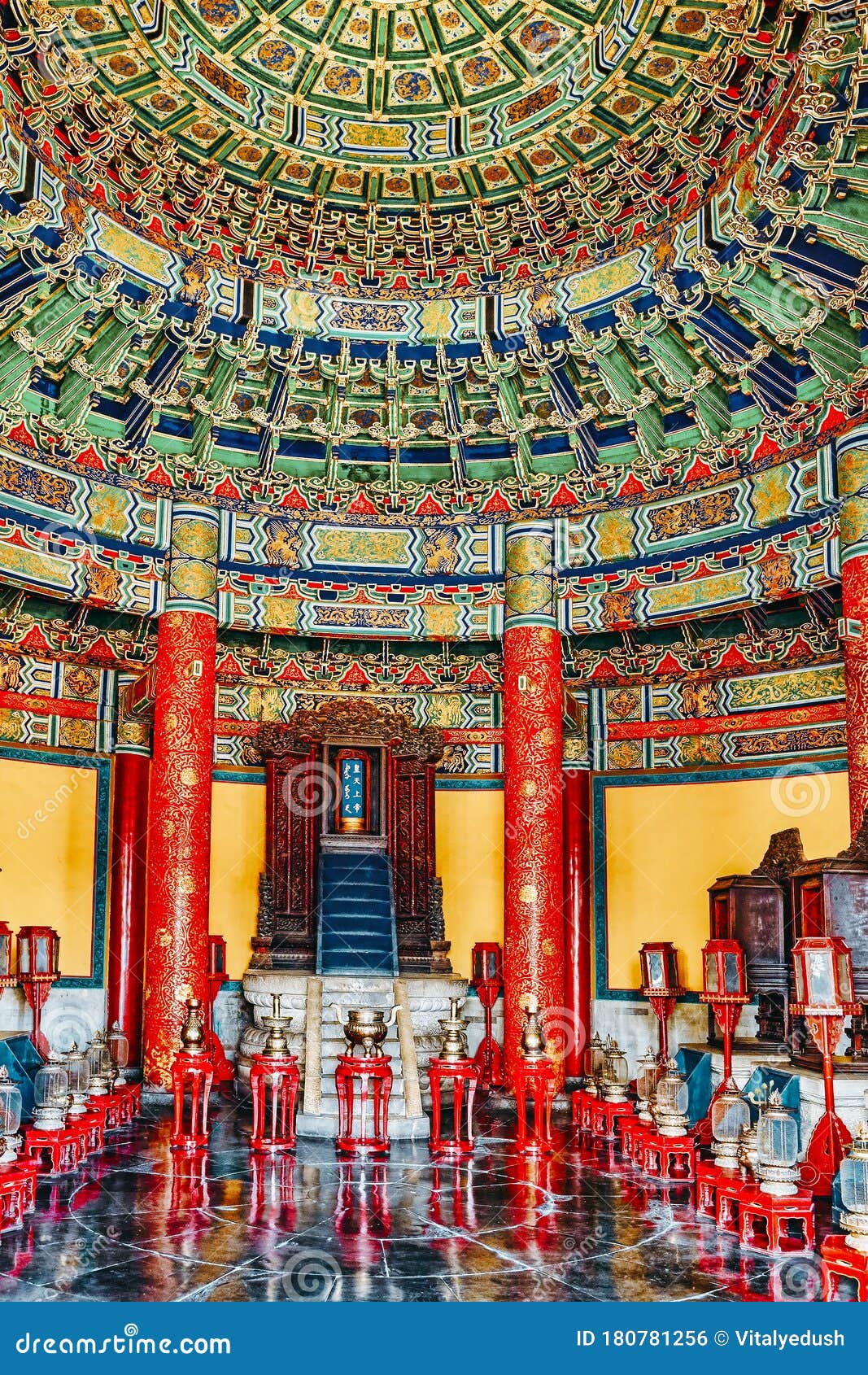 Inside In Hall Of Prayer For Good Harvests On The Complex Temple Of ...