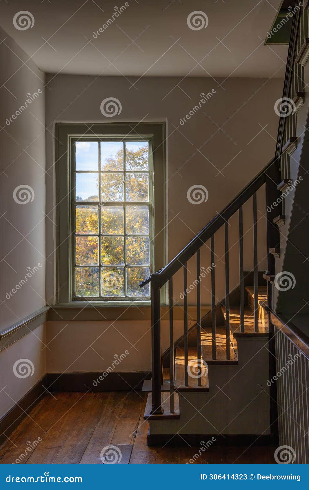 Inside Hall and Staircase with Sunlight Shinning through Window Stock ...
