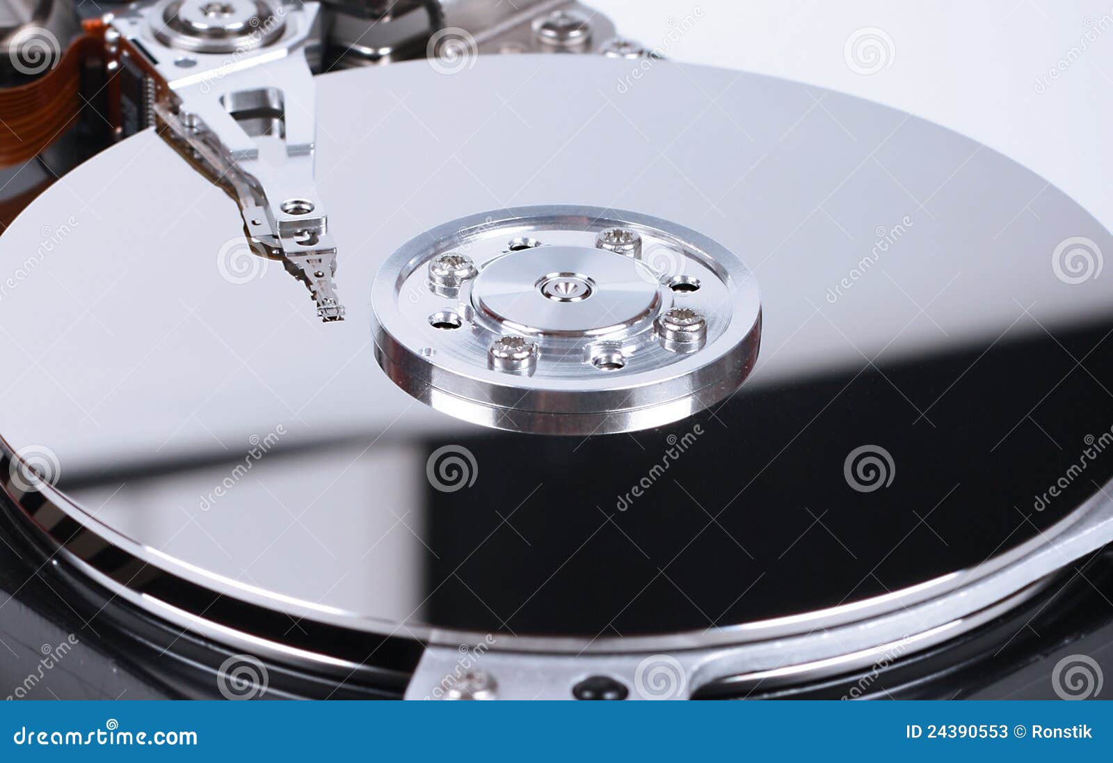 Inside of hard disc stock image. Image of computer, lose - 24390553