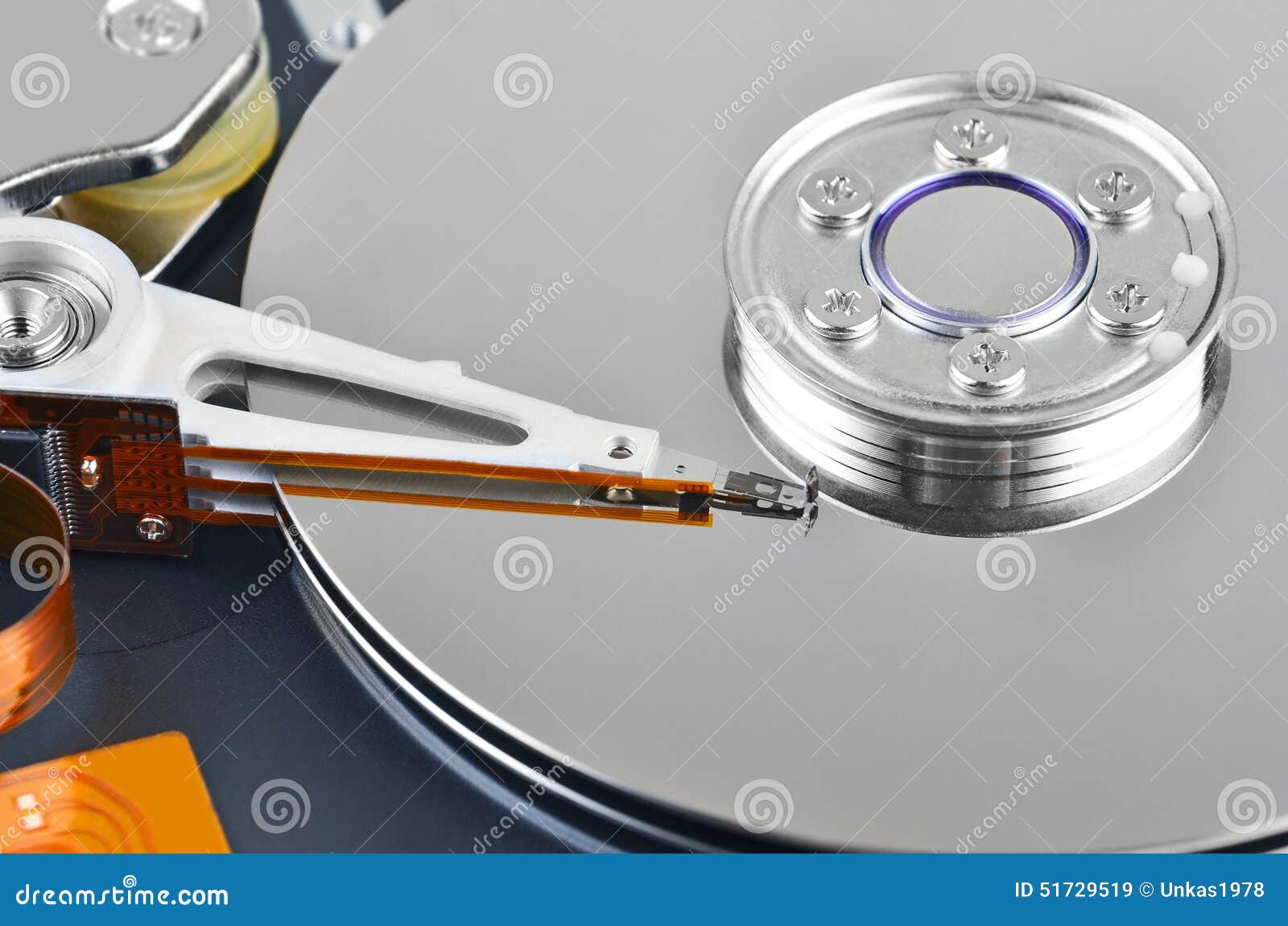 Inside hard disk drive stock image. Image of microelectronics - 51729519