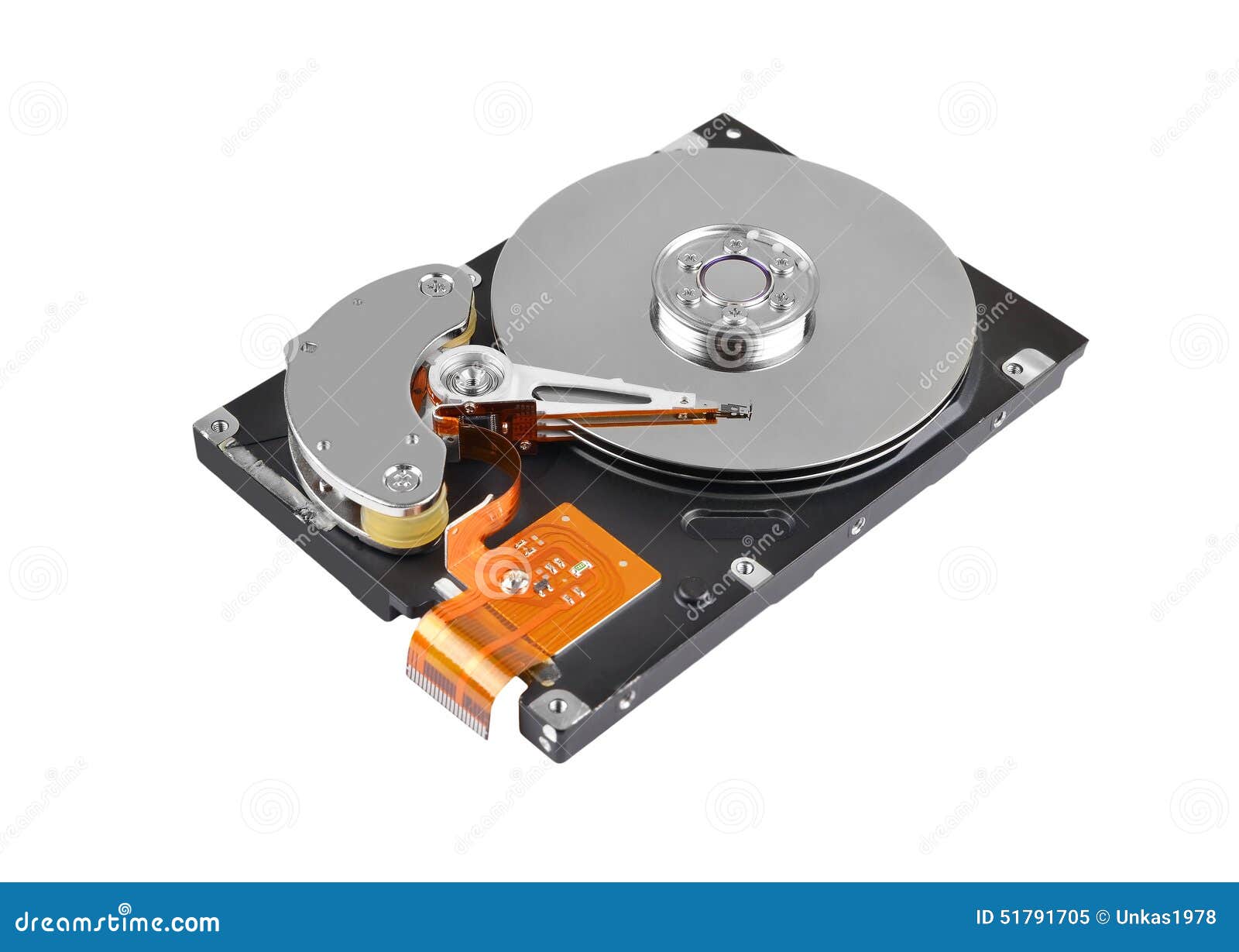 Inside hard disk drive stock image. Image of information - 51791705