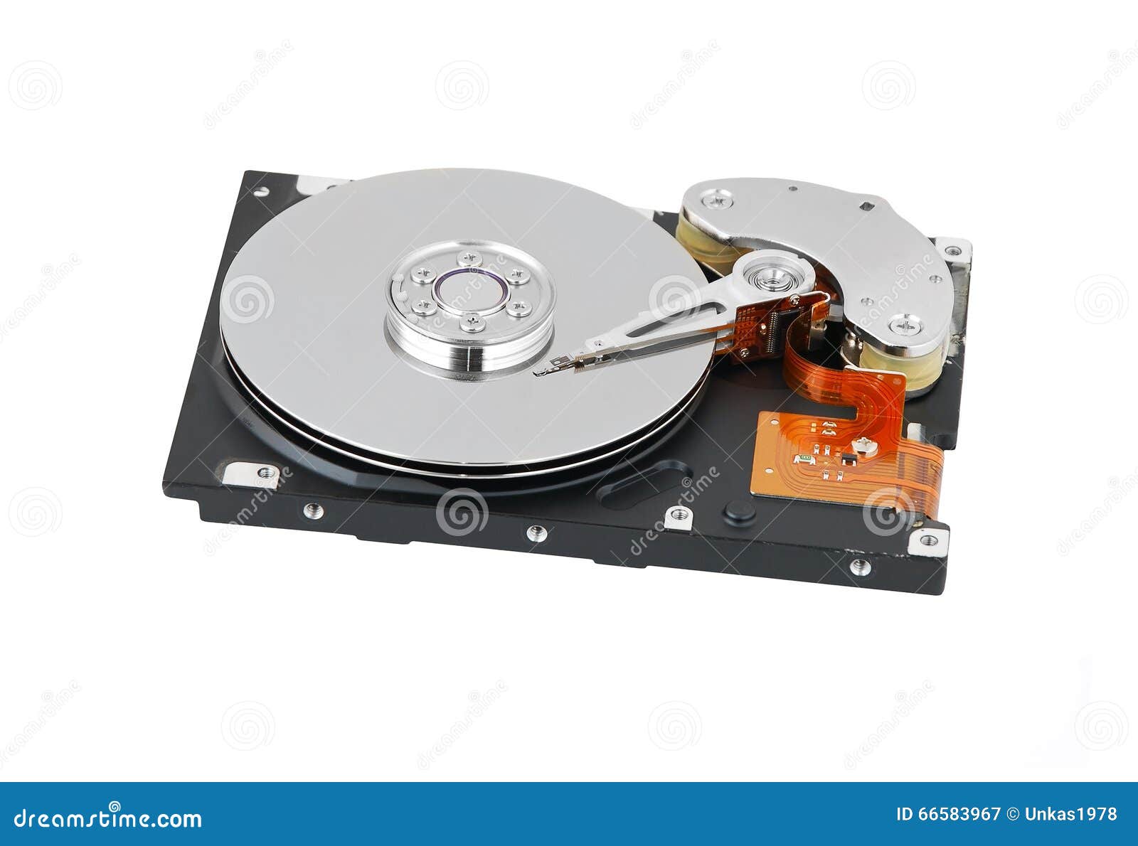 Inside hard disk drive stock image. Image of disk, motherboard - 66583967