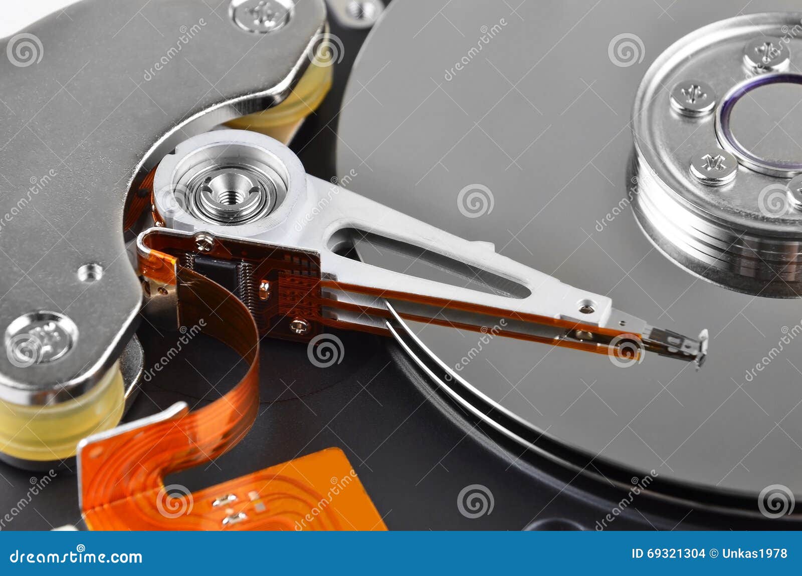 Inside hard disk drive stock photo. Image of storage - 69321304