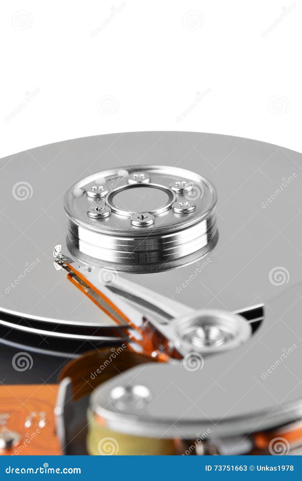 Inside hard disk drive stock image. Image of server, computer - 73751663