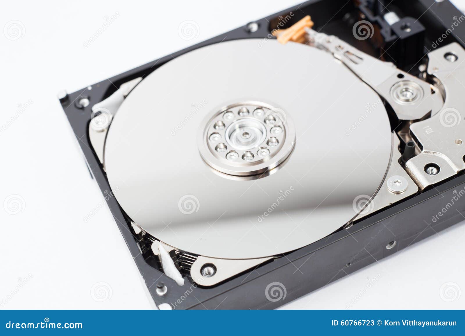Inside Hard Disk Drive (HDD)-Computer Hardware Components. Stock Image ...