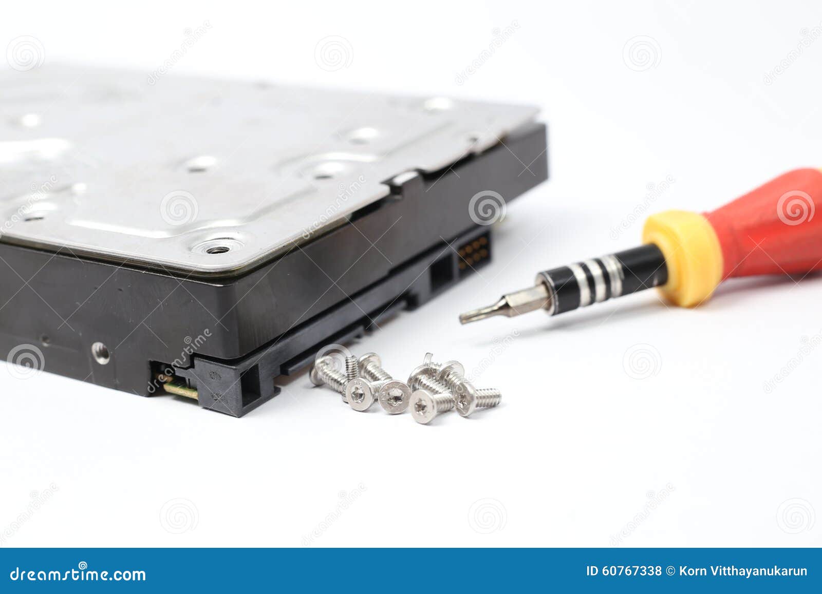 Inside Hard Disk Drive (HDD)-Computer Hardware Components. Stock Photo ...