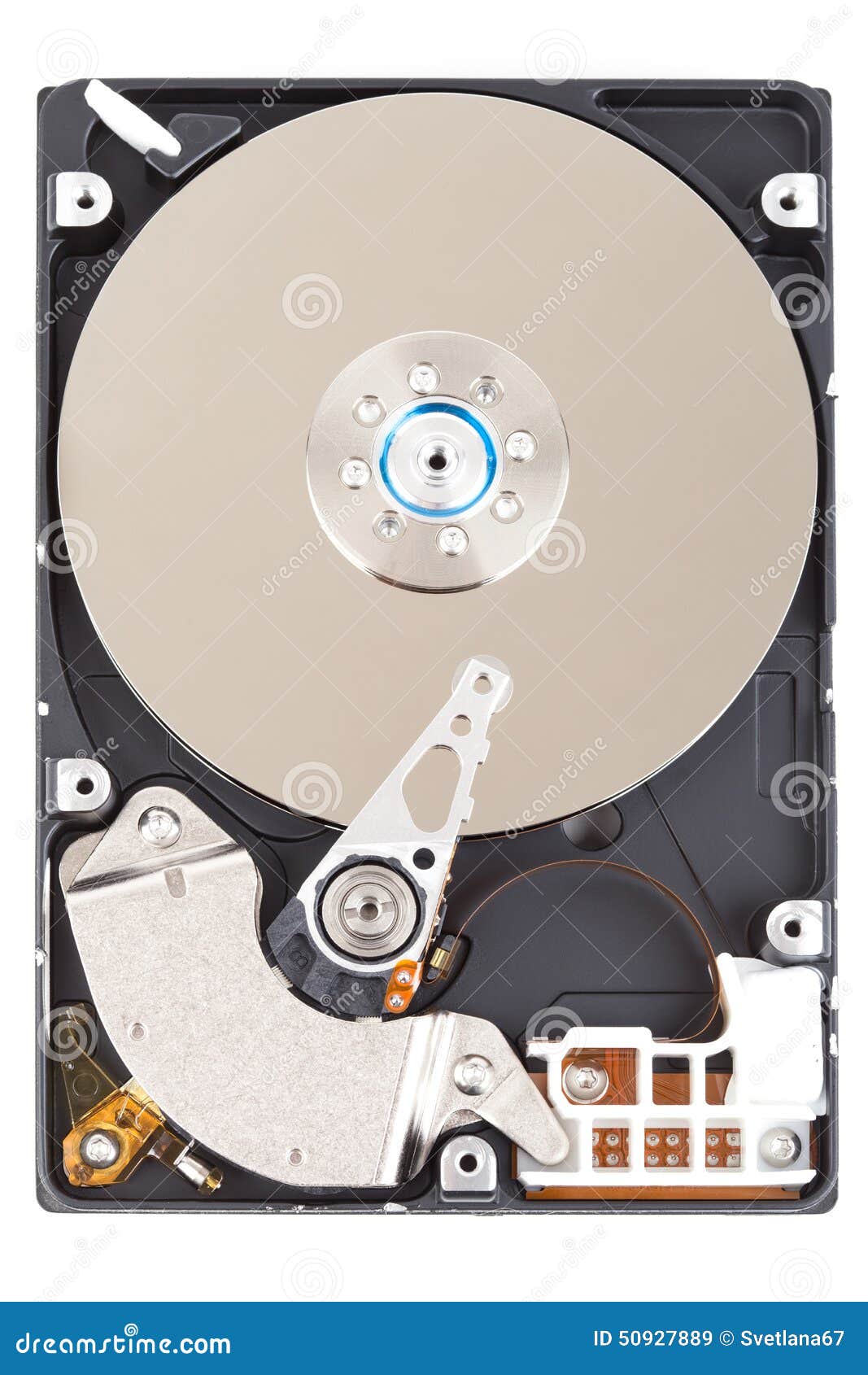 Inside of hard drive stock image. Image of data, read - 50927889