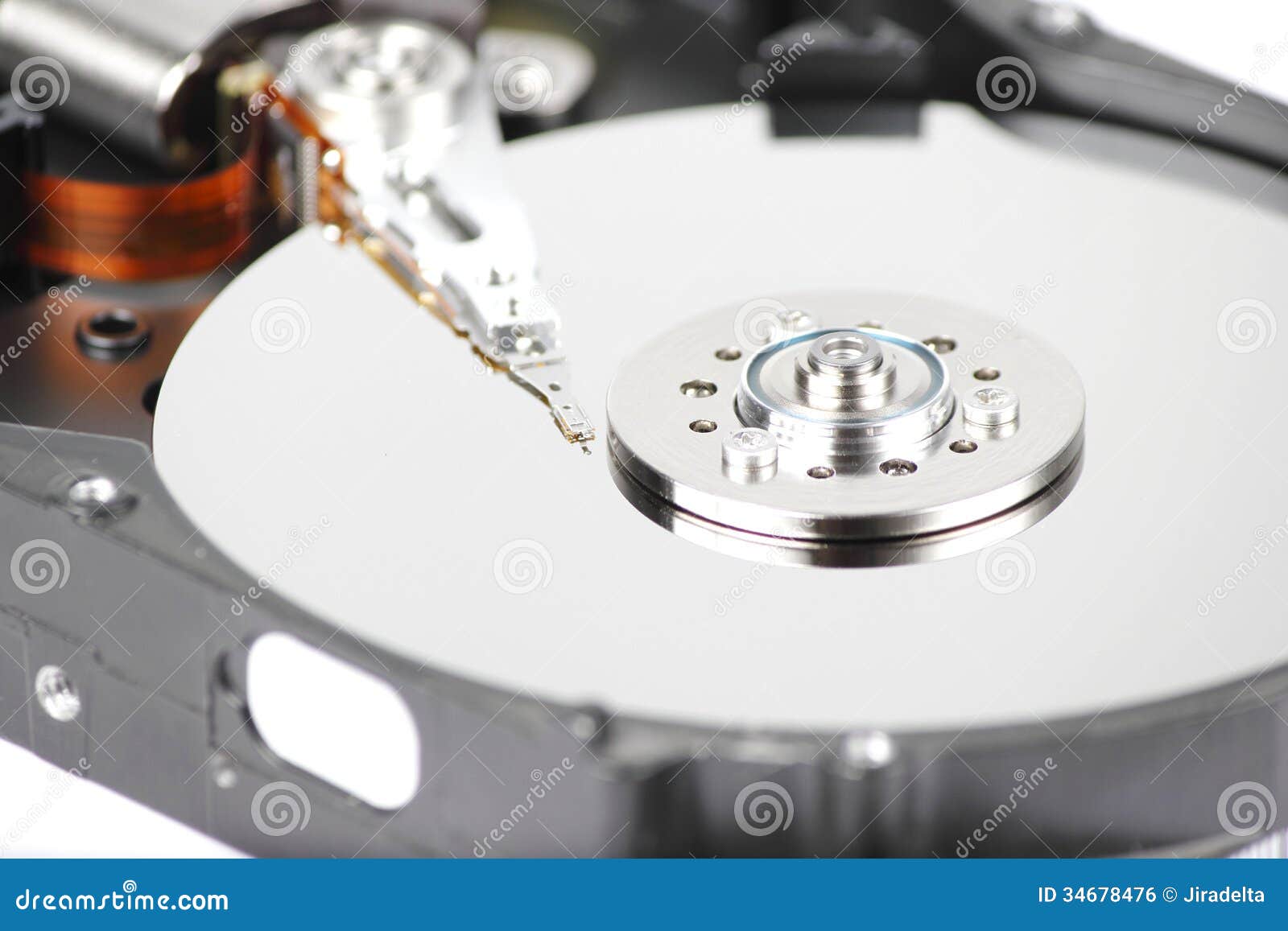 Inside Hard drive closeup stock photo. Image of storage - 34678476