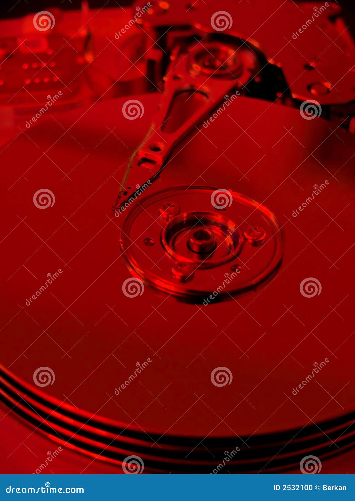 Inside Harddrive (Red Filter) Stock Photo - Image of gigabyte, disk ...