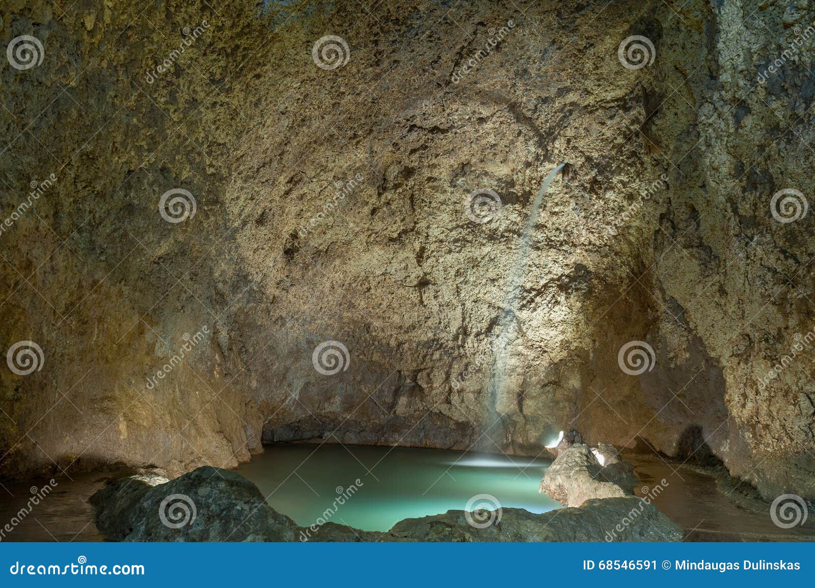 Inside the Harrison S Cave in Barbados. Rocks and Water. Extremely Long ...
