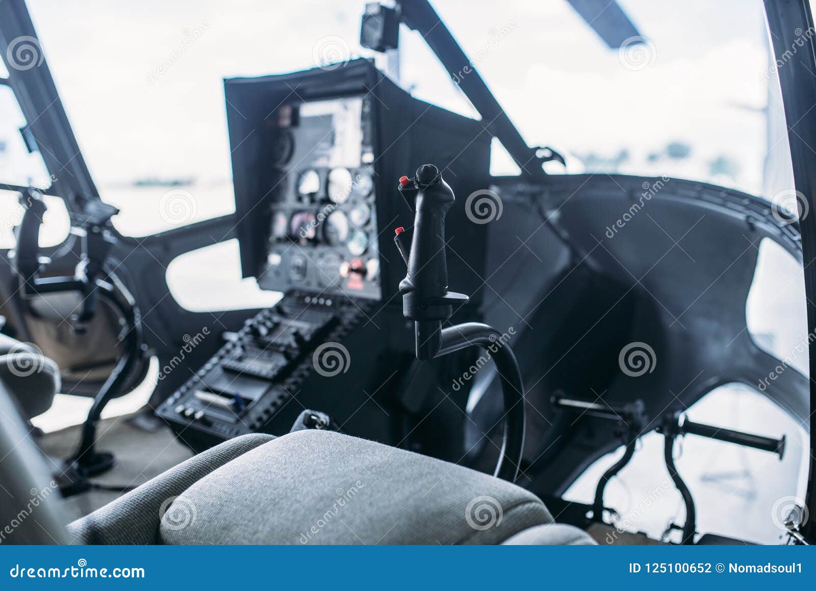 Inside Helicopter Cabin, Control Panel, Side View Stock Photo - Image ...