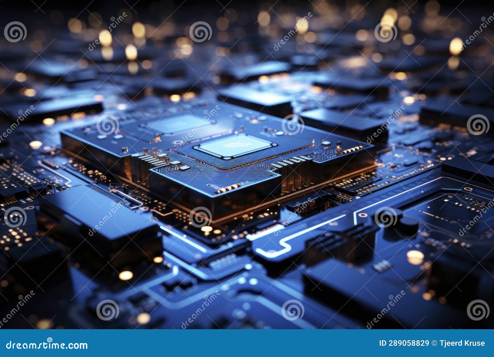 Inside a High Performance Computer. Computer Circuit Board and CPU ...