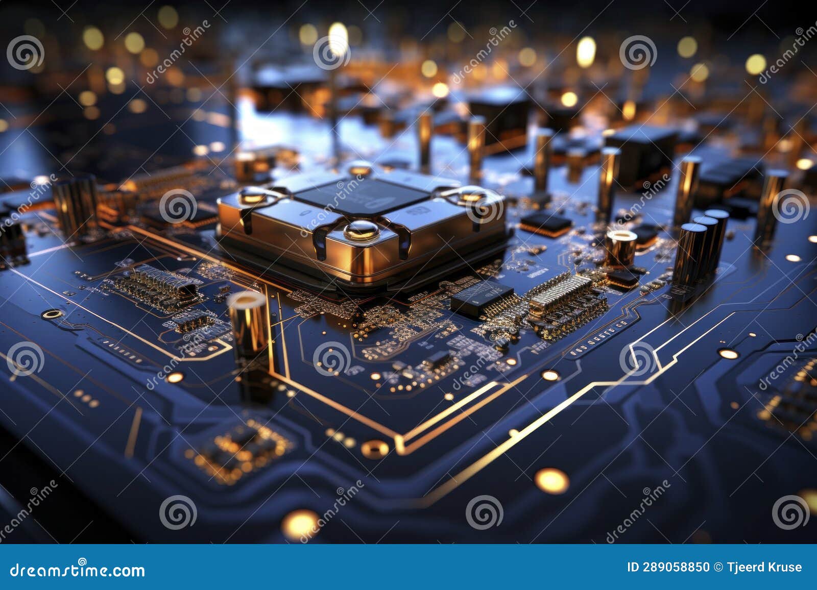 Inside a High Performance Computer. Computer Circuit Board and CPU ...