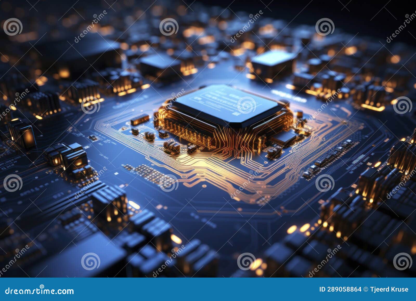 Inside a High Performance Computer. Computer Circuit Board and CPU ...