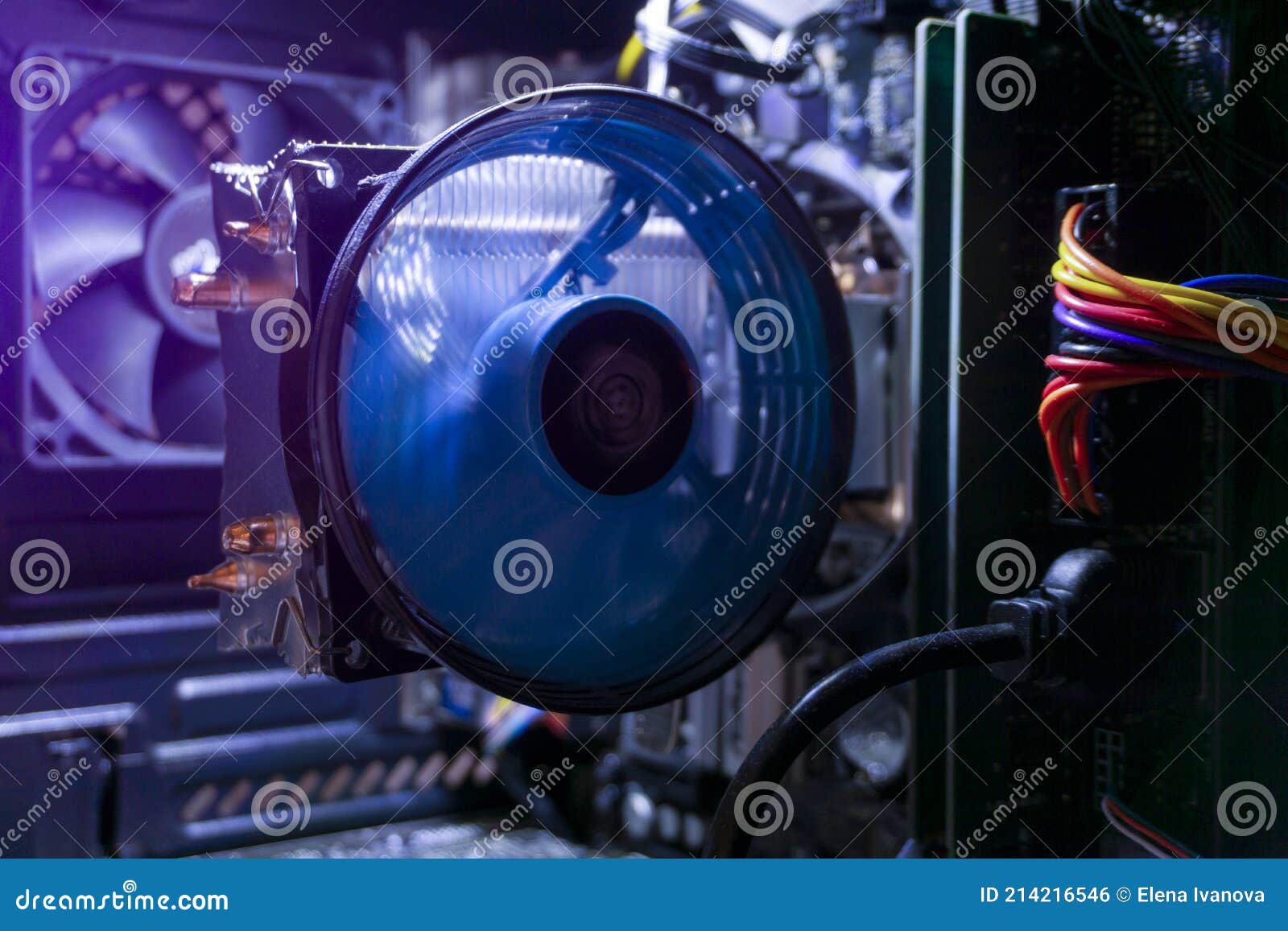 Inside a High Performance Computer. Computer Circuit Board and CPU ...
