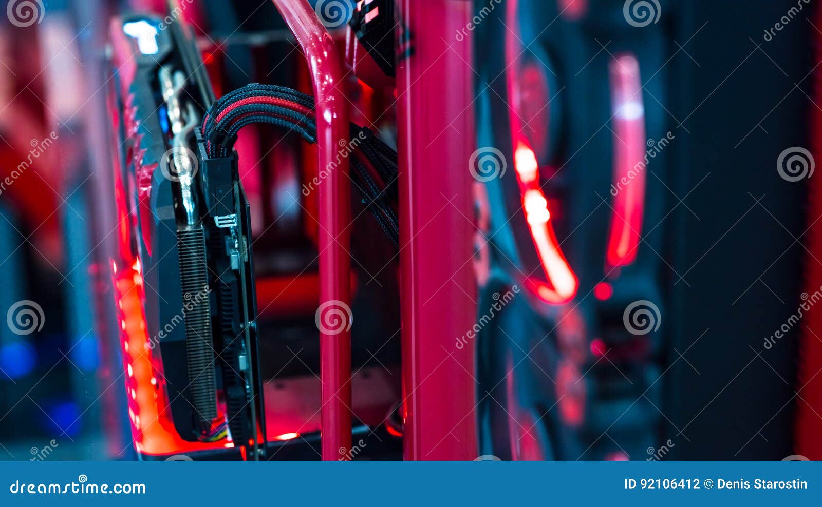 Inside a High Performance Computer. Computer Circuit Board and CPU ...